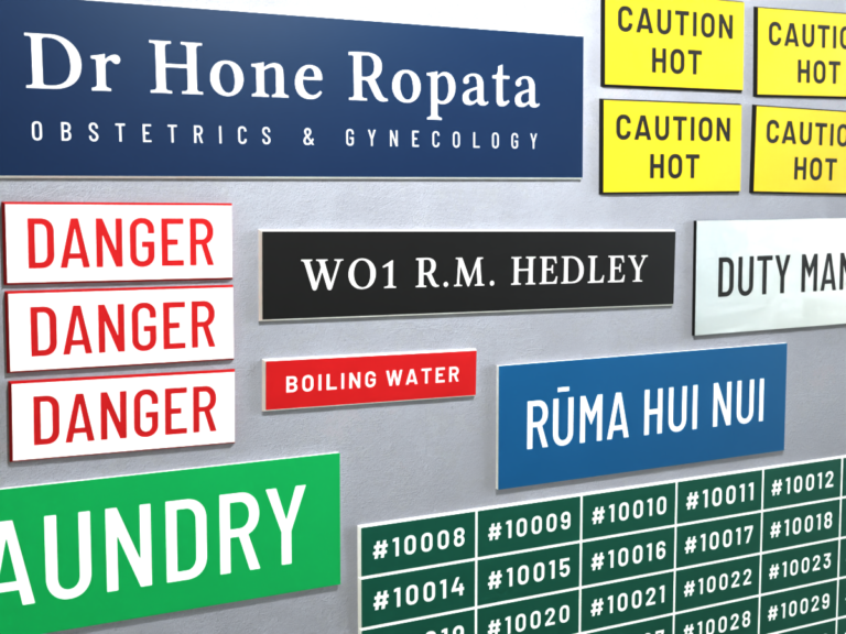 Laminated Acrylic Signs & Electrical Labels – Trophy Specialists ...